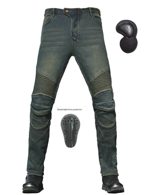 Men's Thermal Lined Waterproof Motorcycle Riding Jeans with Detachable ...